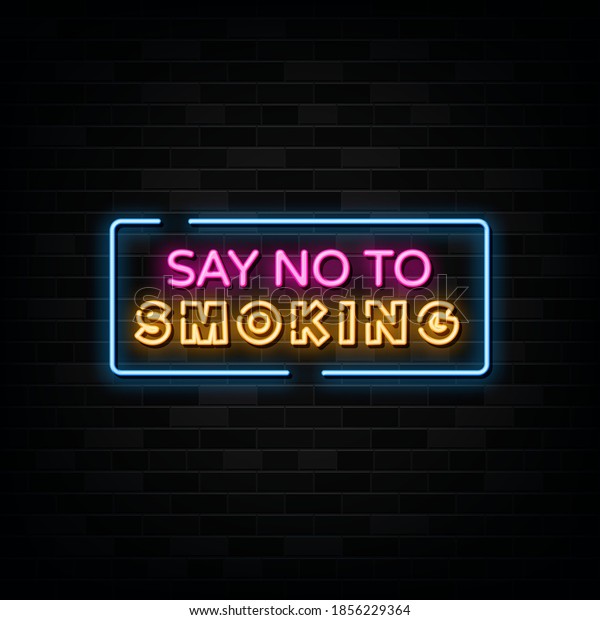 No Smoking Neon Signs Vector Design Stock Vector (Royalty Free ...