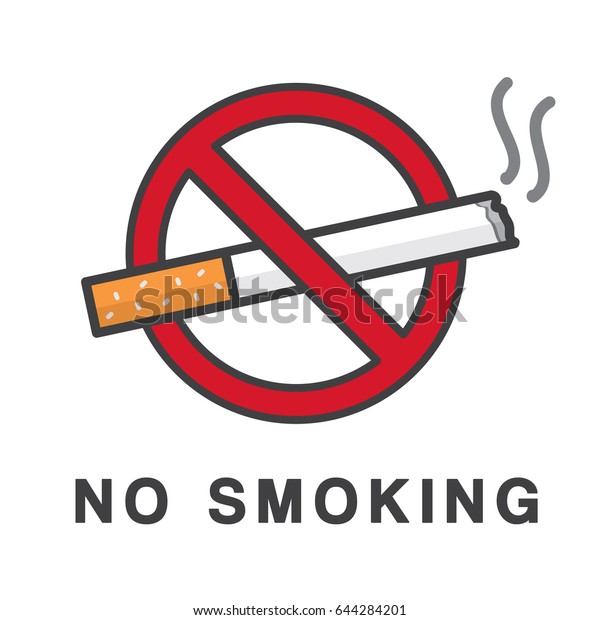 No Smoking Sign Drawing On White Stock Vector (Royalty Free) 644284201 ...
