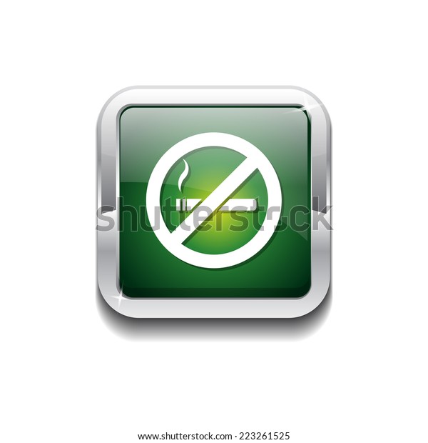 No Smoking Sign Green Vector Icon Stock Vector (Royalty Free) 223261525 ...