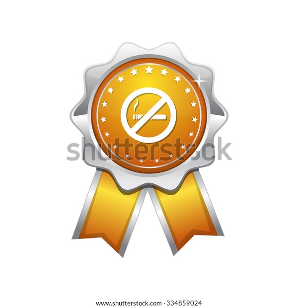 No Smoking Sign Yellow Vector Icon Stock Vector (Royalty Free ...