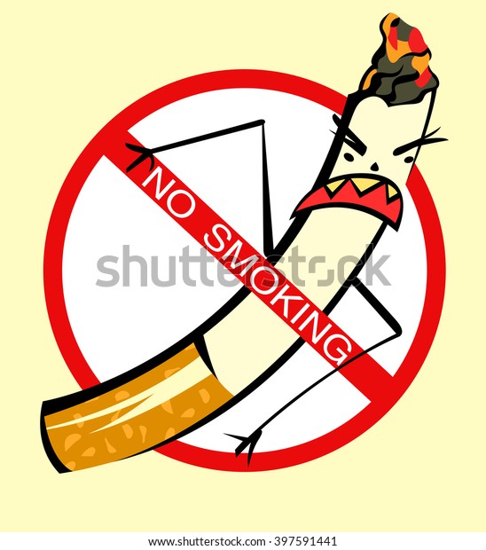 No Smoking Vector Sign Evil Cigarette: เวกเตอร์สต็อก (ปลอดค่าลิขสิทธิ์ ...