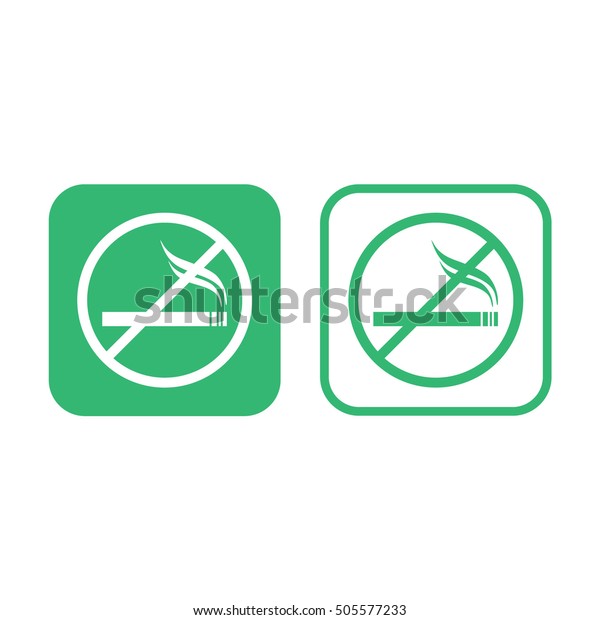 No Smoking Vector Sign Green White Stock Vector (Royalty Free ...