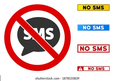 No Sms Sign Captions Rectangle Frames Stock Vector (Royalty Free ...