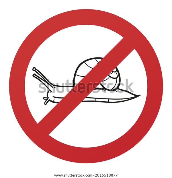 No Snail Symbol Isolated On White Stock Vector (Royalty Free ...