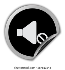 No Sound Icon Round Vector Sticker Stock Vector (Royalty Free ...