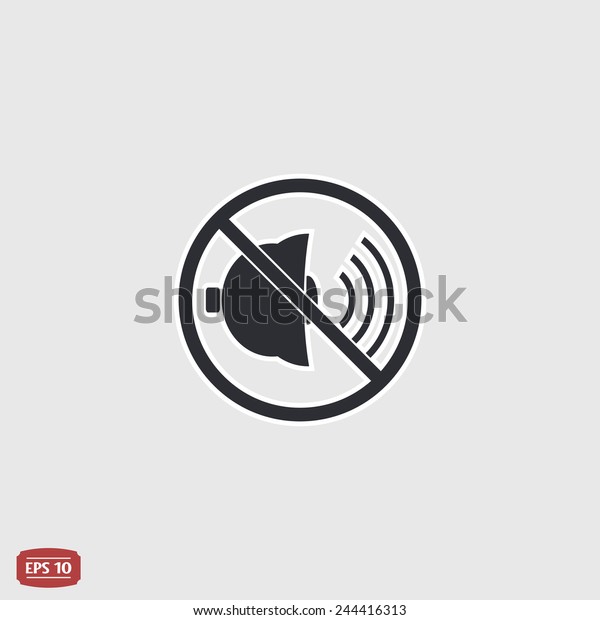 No Sound Symbol Flat Design Style: เวกเตอร์สต็อก (ปลอดค่าลิขสิทธิ์ ...