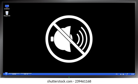 No Sound Symbol On Screen Monitor Stock Vector (Royalty Free) 239461168 ...