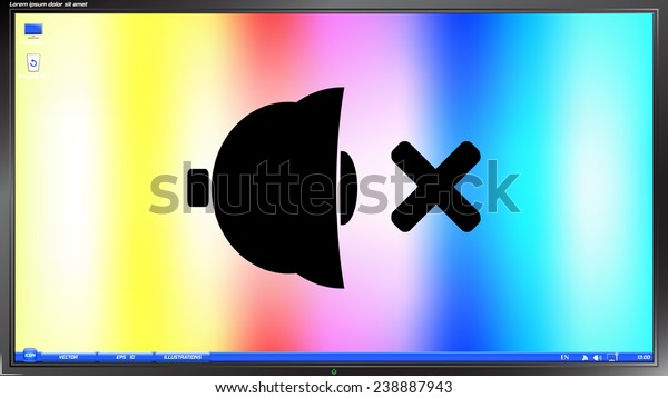 No Sound Symbol On Screen Monitor Stock Vector (Royalty Free) 238887943 ...