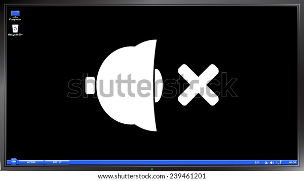 No Sound Symbol On Screen Monitor Stock Vector (Royalty Free) 239461201 ...