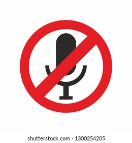 No Speaking Sign Vector Stock Vector (Royalty Free) 1300254205 ...