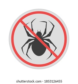 No Spider Sign Flat Style Isolated Stock Vector (Royalty Free ...