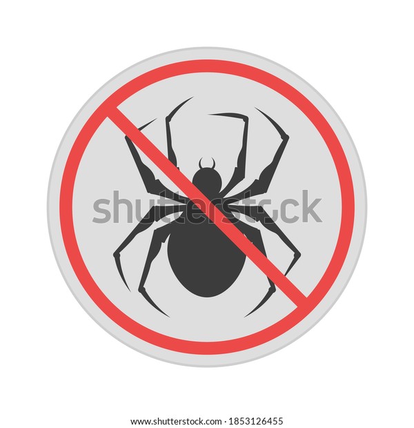 No Spider Sign Flat Style Isolated Stock Vector (Royalty Free ...
