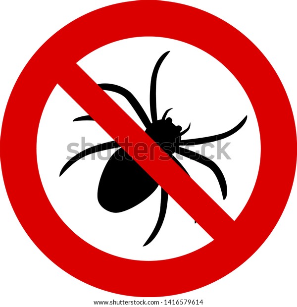 No Spider Sign Forbidden Bug Icon Stock Vector (Royalty Free ...