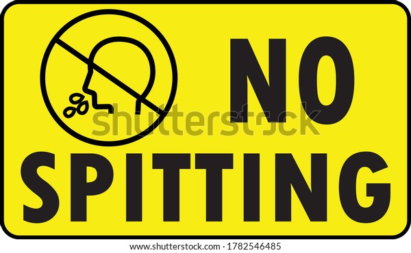 no spitting warning sign yellow background.vector illustration.