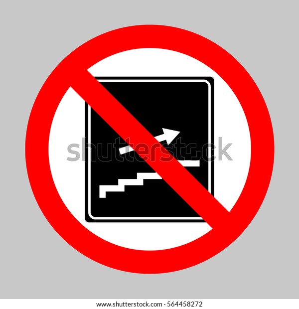 No Stairs Sign Arrow Forbidden Sign: vector de stock (libre de regalías ...