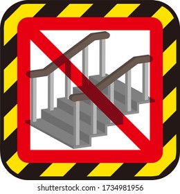 No Stairs Sign Isolated Vector Illustration Stock Vector (Royalty Free ...