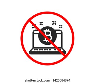No Stop Bitcoin Icon Cryptocurrency Coin Stock Vector (Royalty Free ...