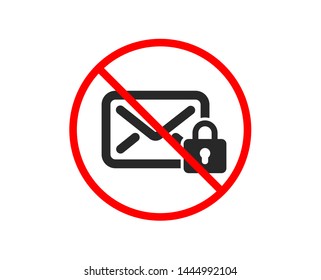 No Stop Secure Mail Icon Private Stock Vector (Royalty Free) 1444992104 ...