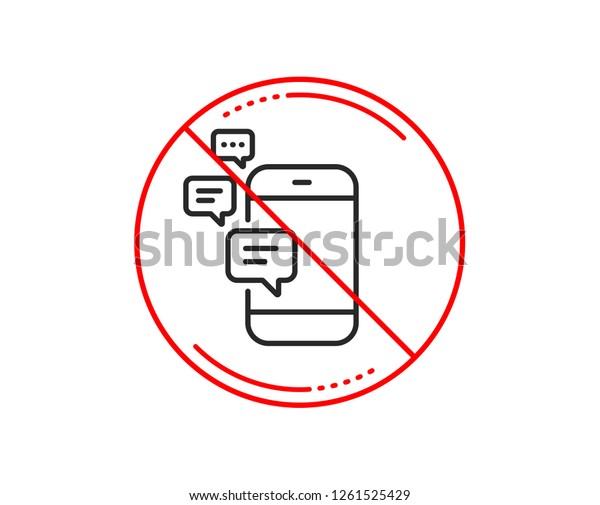 No Stop Sign Communication Line Icon Stock Vector (Royalty Free ...
