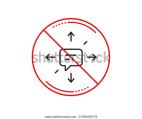 No Stop Sign Conversation Line Icon Stock Vector (Royalty Free ...