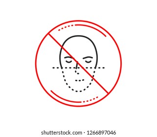 Vektor Stok No Stop Sign Face Recognition Line (Tanpa Royalti ...