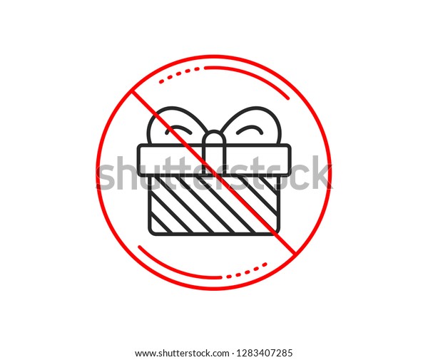 No Stop Sign Gift Box Line: vector de stock (libre de regalías ...