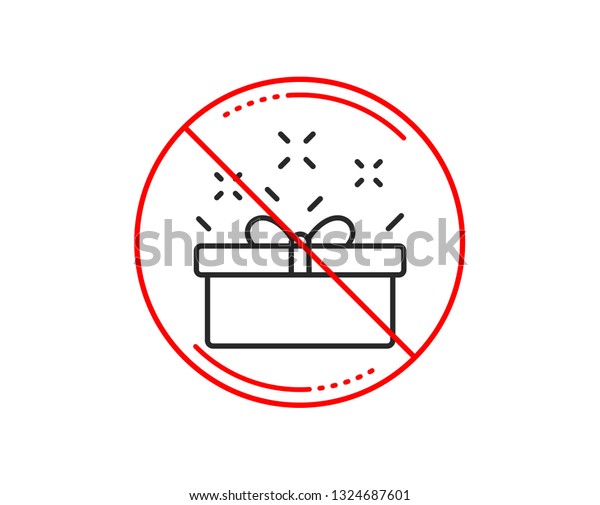 No Stop Sign Gift Box Line Stock Vector (Royalty Free) 1324687601 ...