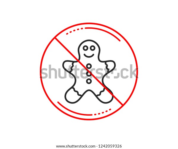 No Stop Sign Gingerbread Man Line: vector de stock (libre de regalías ...