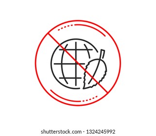 No Stop Sign Globe Leaf Line Stock Vector (Royalty Free) 1324245992 ...