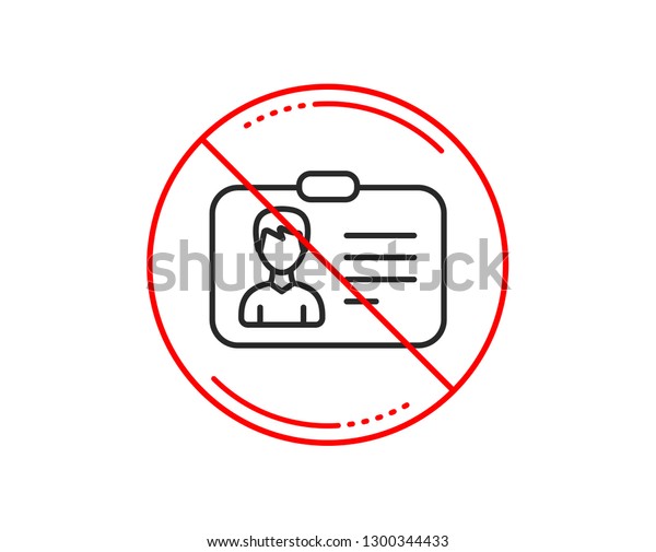 No Stop Sign Id Card Line Stock Vector (Royalty Free) 1300344433 ...