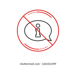 No Stop Sign Information Line Icon Stock Vector (Royalty Free ...
