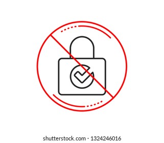 No Stop Sign Lock Check Line Stock Vector (Royalty Free) 1324246016