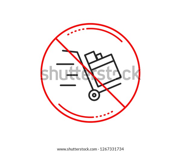 No Stop Sign Push Cart Line Stock Vector (Royalty Free) 1267331734 ...