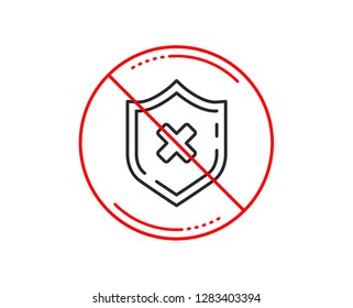 No Stop Sign Reject Protection Line Stock Vector (Royalty Free ...