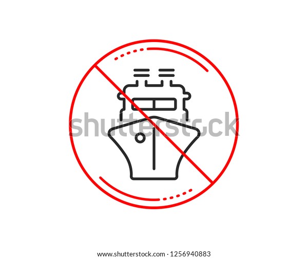 No Stop Sign Ship Line Icon Stock Vector (Royalty Free) 1256940883 ...