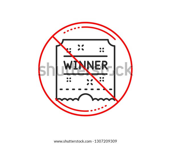 No Stop Sign Winner Ticket Line Stock Vector (Royalty Free) 1307209309 ...