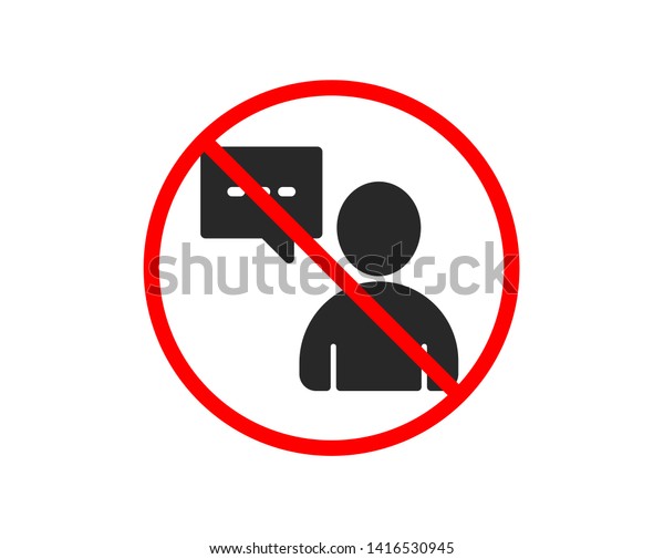 No Stop User Communication Icon Person Stock Vector (Royalty Free ...