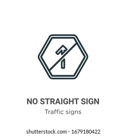 No Straight Sign Outline Vector Icon: เวกเตอร์สต็อก (ปลอดค่าลิขสิทธิ์ ...