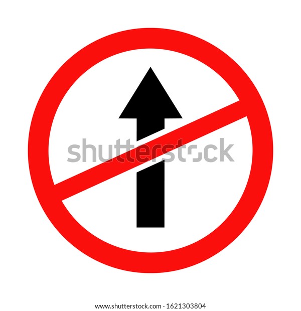 No Straight Traffic Sign Vector Illustration Stock Vector (Royalty Free ...