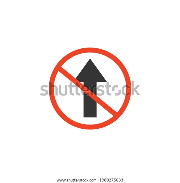 No Straight Traffic Sign Vector On Stock Vector (Royalty Free ...