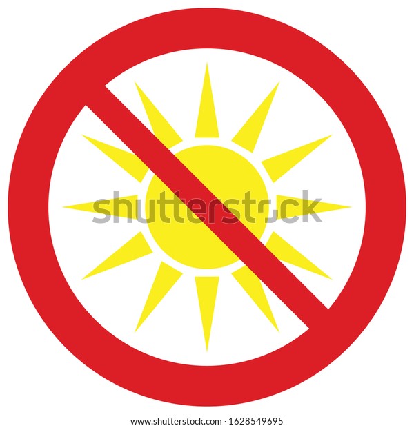 No Sun Icon Not Allow Sunlight Stock Vector (Royalty Free) 1628549695 ...