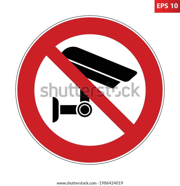 No Surveillance Camera Sign Vector Illustration Stock Vector (Royalty ...