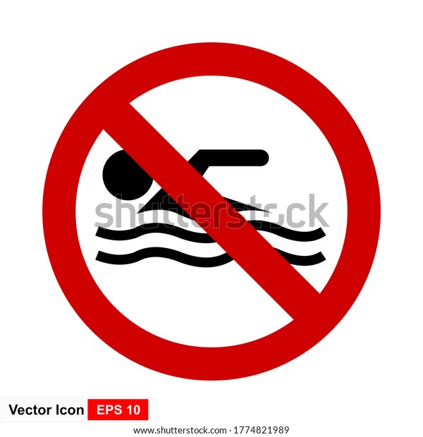 No Swimming Sign Vector Illustration Stock Vector (Royalty Free ...