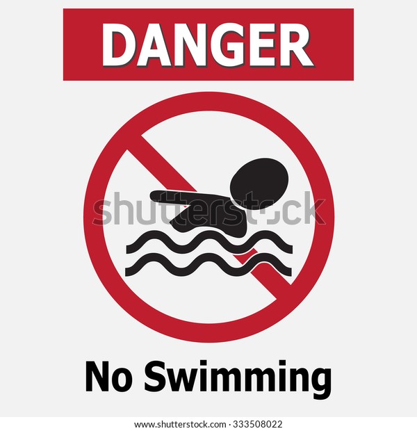 No Swimming Warning Signs Vector Illustration Stock Vector (Royalty ...