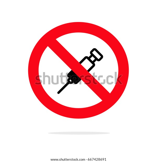 No Syringe Allowed Sign Restriction Icon Stock Vector (Royalty Free ...