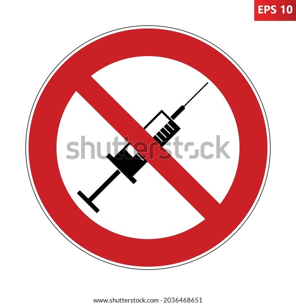 No Syringe Prohibition Sign Vector Illustration Stock Vector (Royalty ...