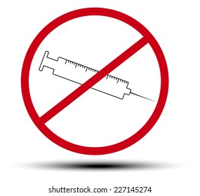 No Syringe Sign Vector Stock Vector (Royalty Free) 227145274 | Shutterstock
