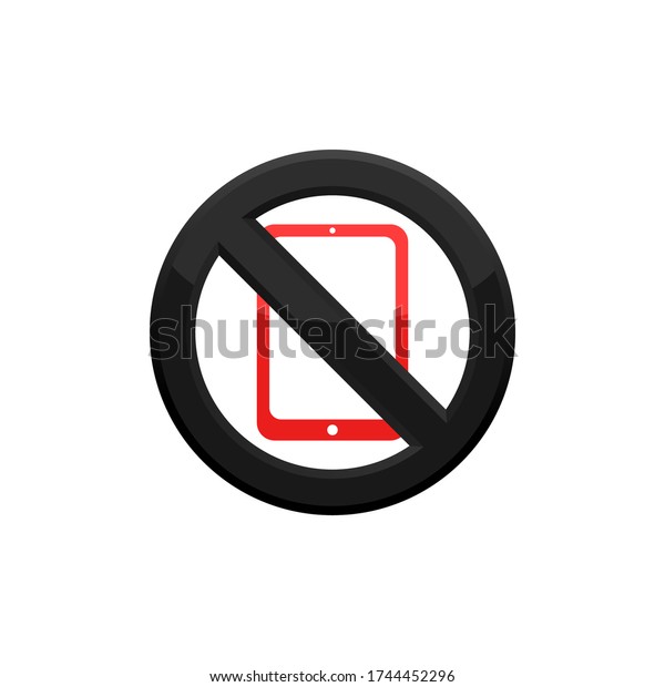 No Tablet Sign Prohibited Tablet Icon Stock Vector (Royalty Free ...