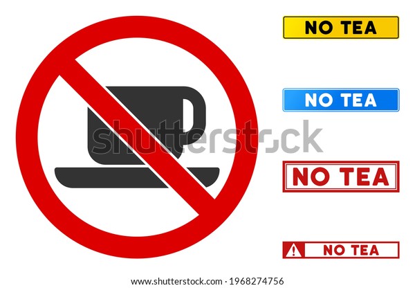 No Tea Cup Sign Texts Rectangle Stock Vector (Royalty Free) 1968274756 ...