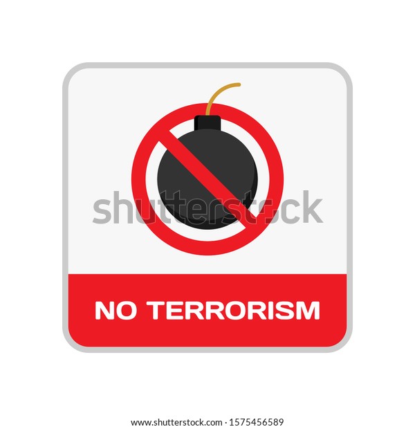 No Terrorism Icon Security Theme Infographics Stock Vector (Royalty ...
